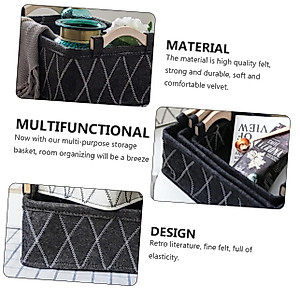 Alipis 1pc Felt Storage Basket Fabric Storage Basket Cube Basket with Handles Desk Topper Kitchen Rectangular Storage Fabric Mini Storage Bins Office Desk Decor Box Frame Wood Clothing