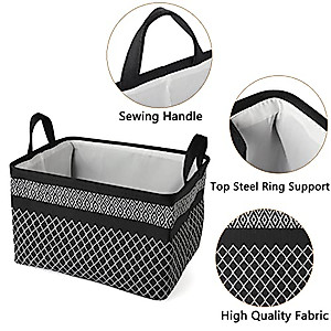 Storage Basket 2-Pack Fabric Storage Bins for Organizing Clothes Toys Collapsible Storage Basket with Handles Storage Bins for Shelves