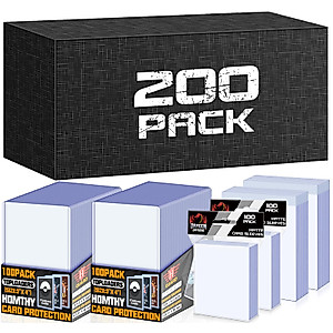200ct Toploaders Cards Sleeves Bundle for Trading Cards, 200 TopLoaders and 400 Clear Soft Penny Card Sleeves fit for Baseball Cards, Football Crads, Sports Cards