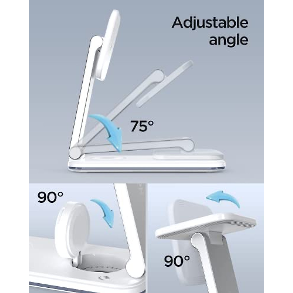 Upgraded Mag-Safe Charger-Hohosb 3 in 1 Mag-Safe Charging Station,Magnetic Foldable Charging Stand Compatible with iPhone 12/13/14 Series,AirPods Pro/2/3,iWatch 7/6/SE/5/4/3/2(18W Adapter Included)