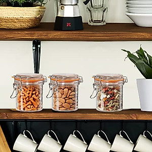 OGGI 3 Piece Airtight Glass Storage Containers Set - 3 Small 9oz Glass Kitchen Canisters with Clamp Lids & Silicone Seals - Farmhouse Kitchen Décor, Kitchen Storage, Pantry Storage, Food Storage