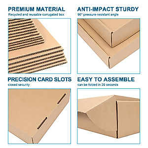 DUZCLI 12x9x4 Shipping Boxes Set of 20, Medium Kraft Corrugated Cardboard Boxes - for Small Business Supplies Packaging, Packing Boxes, Mailer Boxes and Gift Box