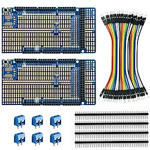 ElectroCookie Proto Shield Kit Compatible with Arduino Mega R3, Stackable DIY Expansion Prototype PCB (2 Pack)