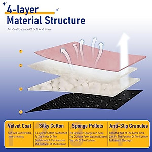 ROFIELTY Bench Cushion 45 inches. Non-Slip Tufted Cushion for Indoor/Outdoor use, Comfortable Window Cushion, Soft Piano Bench Cushion.Multi-Scene use of Cushions. (45x18x3, Matte Pink)…