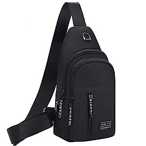Fanny Pack for Men - Strap Backpack Bag Crossbody Waterproof Backpack with USB Headphone Hole Strap Crossbody Chest Bag