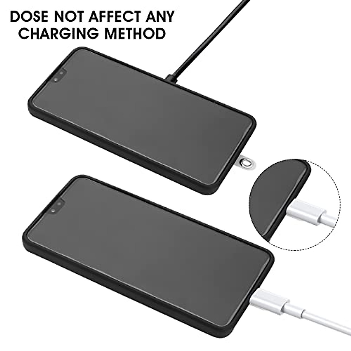 Cobee Universal Phone Tether Tab, Phone Lanyard Replacement Patches with Metal Ring Cell Phone Lanyard Tether Phone Case Lanyard Compatible with Cellphone Pads for Safety Drop Protection(8pcs, White)