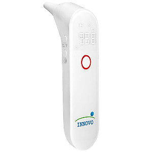Innovo FSA/HSA Eligible iE100B Reusable Infrared Digital Ear Thermometer, Professional Series, with Fever Alert Detection and 20x Disposable Probes