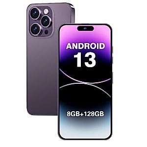Deeptick Unlocked Cell Phones 2023 Android 13 Smartphone with Dynamic Island 8GB+128GB 8-Core Mobile Phones 50MP+8MP Camera 6.54" HD Screen Long Battery Life Phone with 4G Dual SIM(Pueple)