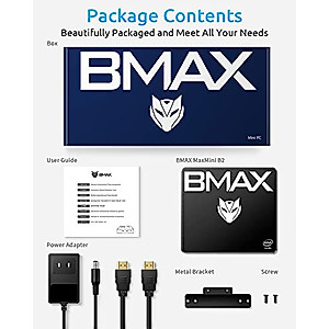Bmax Mini PC N4020(up to 2.8GHz) 6GB DDR4 128GB eMMC Mini Desktop Computer 4K USB 3.0 x4 HDMI VGA Dual Band WiFi RJ45 BT 4.2 Micro PC Mini Computer