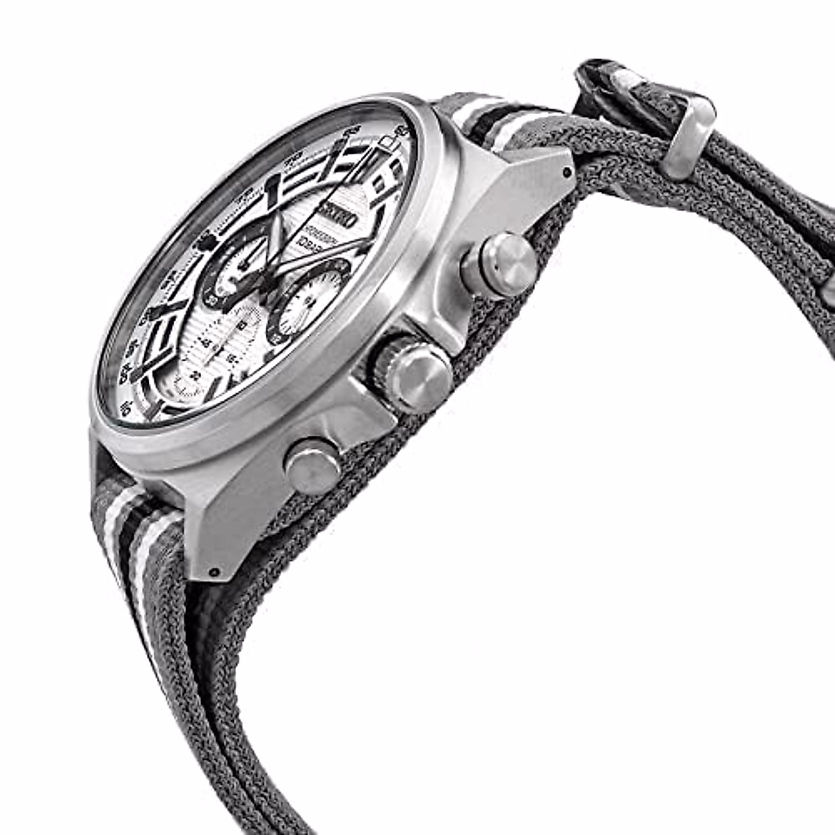 SEIKO Sport Watch SSB401P1, White, Nylon Strap