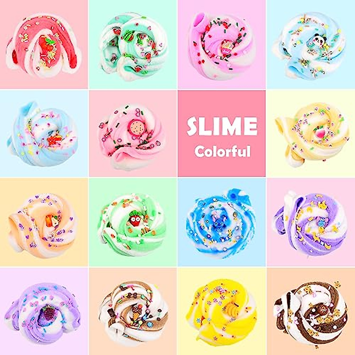 Cloud Slime 15-Pack Case of Colorful for Girls and Boys, Fun Party Favors Supplies, Bulk Slime Kit Scented, Soft, Non-Sticky for Birthday Gifts, School Carnival Prizes, Goodie Bag Stuffers