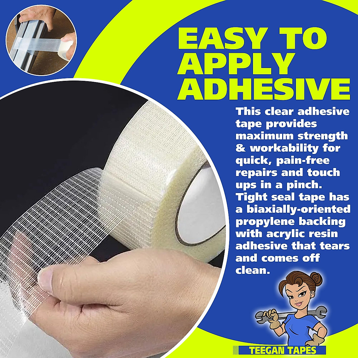 Gaffer Power Clear Filament Duct Tape | Heavy Duty Waterproof Strapping Tape for Repairs | Sealing, Shipping, Packing | Residential, Commercial and Industrial Uses | 2 Inch x 30 Yards