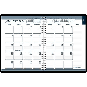 House of Doolittle 2024 Weekly And Monthly Planner Calendar, Black Cover, Tabbed, 8.5 x 11 Inches, January - December (HOD28302-24)