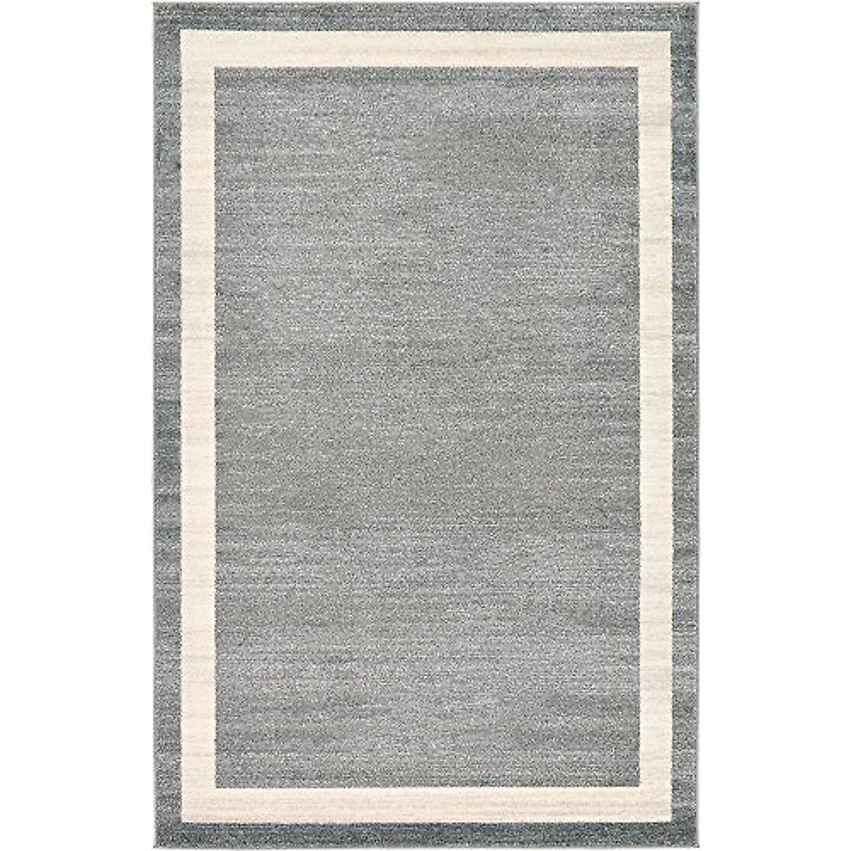 Unique Loom Del Mar Collection Area Rug-Transitional Inspired with Modern Contemporary Design, Rectangular 5' 0" x 8' 0", Gray/Ivory