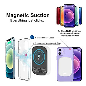 8AMTECH Power Bank, 10000mAh Mag-Safe Portable Charger 15W Fast Charging External Battery Pack Back up Power Design for iPhone14,13, 12, Pro, Pro Max, Mini