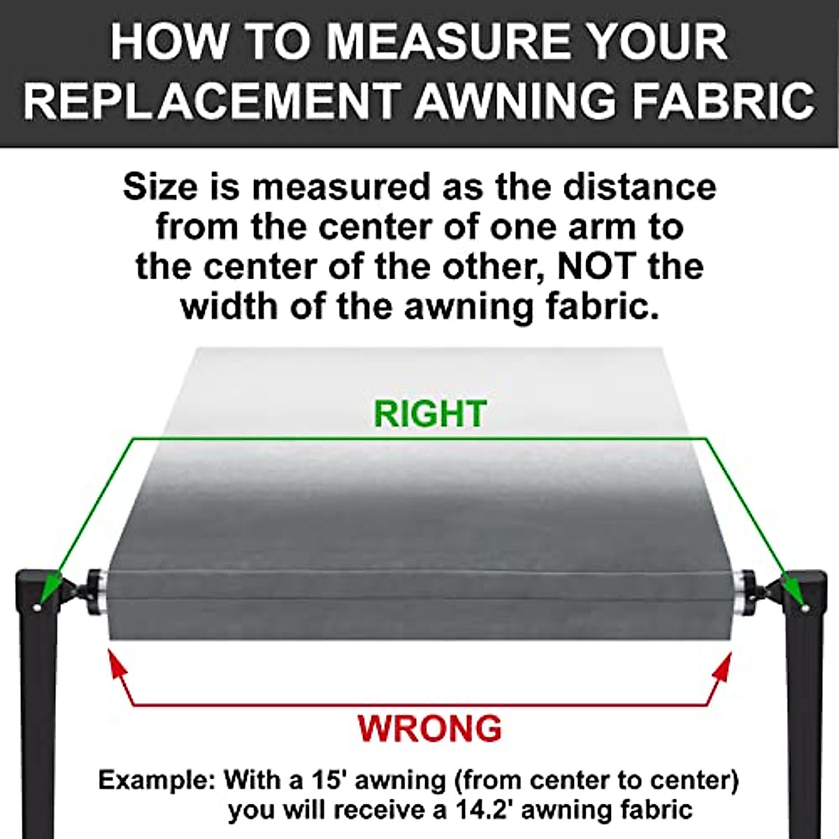 RecPro RV Awning Fabric Replacement | Width Options from 8 Feet to 22 Feet | Variety of Color Options | 8' (96") Length RV Awning Replacement | Premium Vinyl (18' - Actual Width 17' 1", Gray Fade)