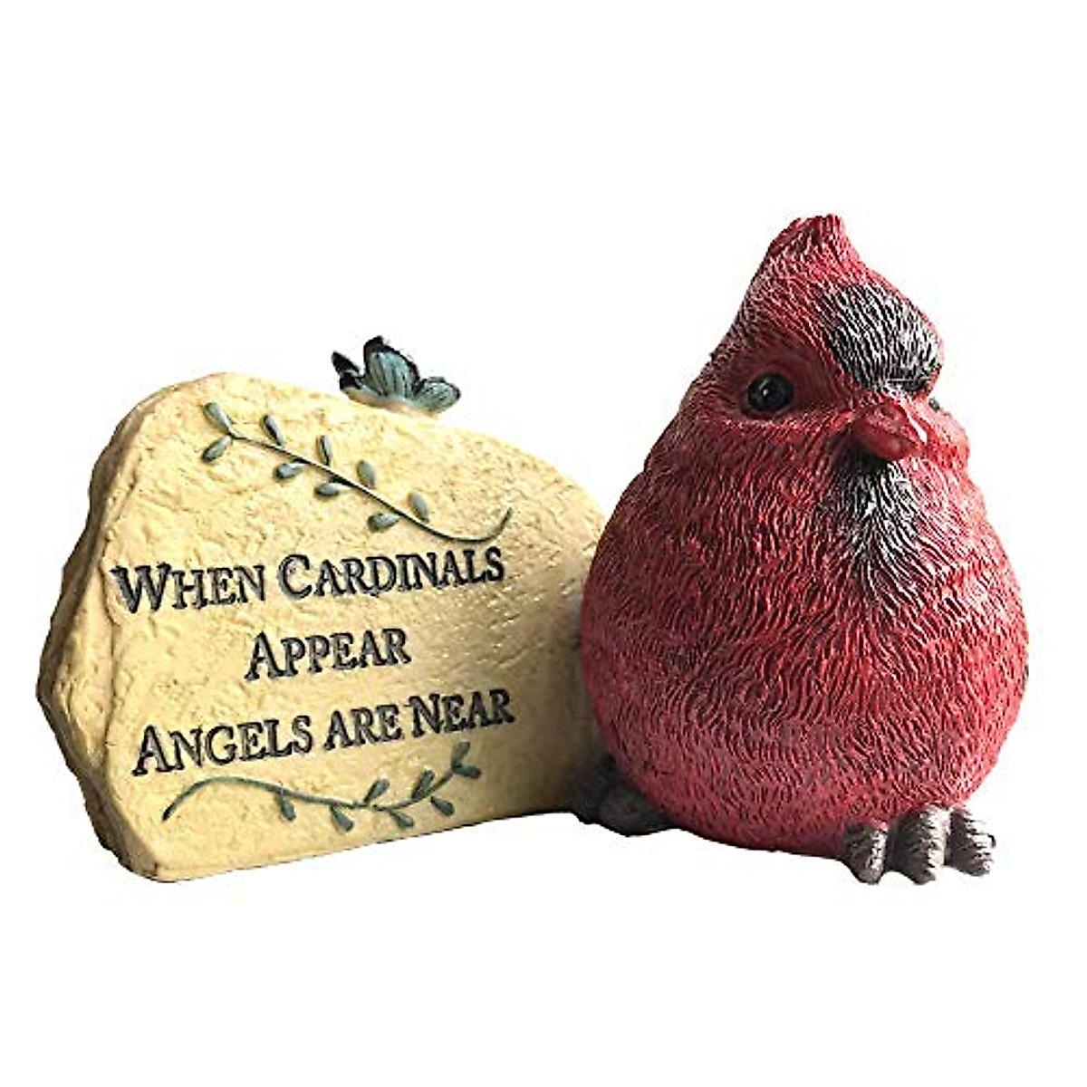 BANBERRY DESIGNS Cardinal Desk Rock - When Cardinals Appear Angels are Near - Memorial Sentiment with Red Cardinal Design - in Loving Memory of a Loved One