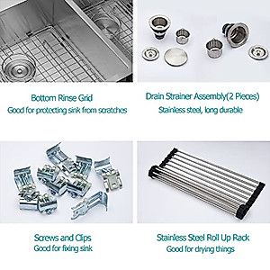 33 Kitchen Sink Drop In - Kichae 33 Inch Kitchen Sink Double Bowl 60/40 Stainless Steel 18 Gauge Drop In Top Mount Overmount Kitchen Sink Basin