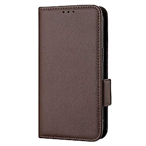 Case Compatible with Samsung Galaxy Z Fold 5,Leather Flip Case with Card Slot,Wallet Design,Standable Flip Case Brown