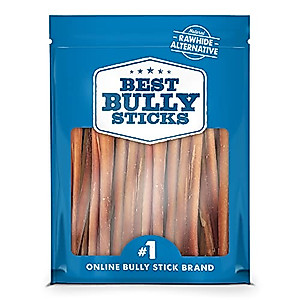 Best Bully Sticks 6 Inch All-Natural Bully Sticks for Dogs - 6” Fully Digestible, 100% Grass-Fed Beef, Grain and Rawhide Free | 15 Pack