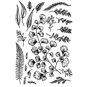 Forever Stamps Silicone Clear Stamps - Plants Botanic Pattern with Arylic Block Set for Card Making Decoration and DIY Scrapbooking ZENTA