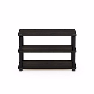 Furinno Turn-S-Tube 3-Tier Shoe Rack, Espresso/Black