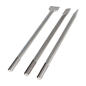 ALL-CARB 3Pcs 16-Inch Chisel Set, Heavy Duty Rotary Hammer Chisel Bit Set, Including Flat Chisel, Point Chisel and Scaling Chisel