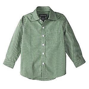 Spring Notion Baby Boys' Long Sleeve Gingham Shirt 4T Forest Green