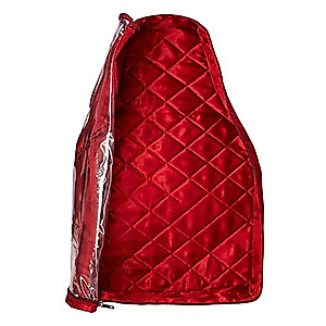 atorakushon Fabric Satin Saree and Blouse Covers Garments Clothes Storage Bag Wardrobe Organizers With Double Zip Lock & Transparent Window Set of 5 Maroon