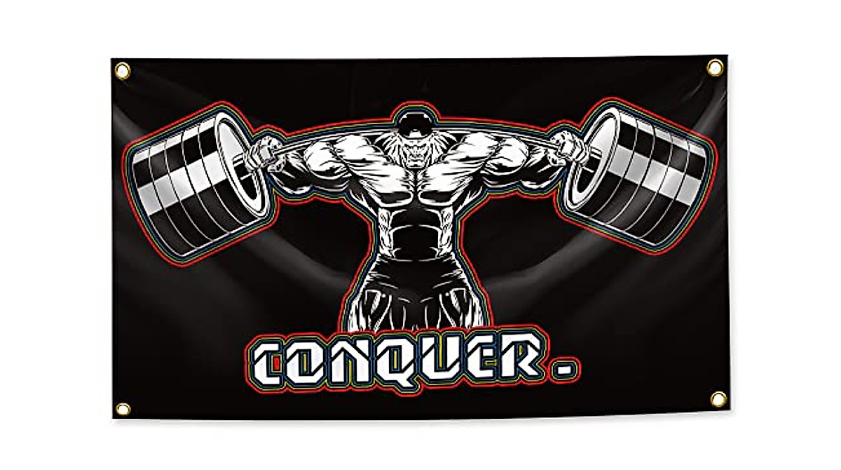 Home Gym Flags 3X5FT Decorate & Motivate Your Fitness Space