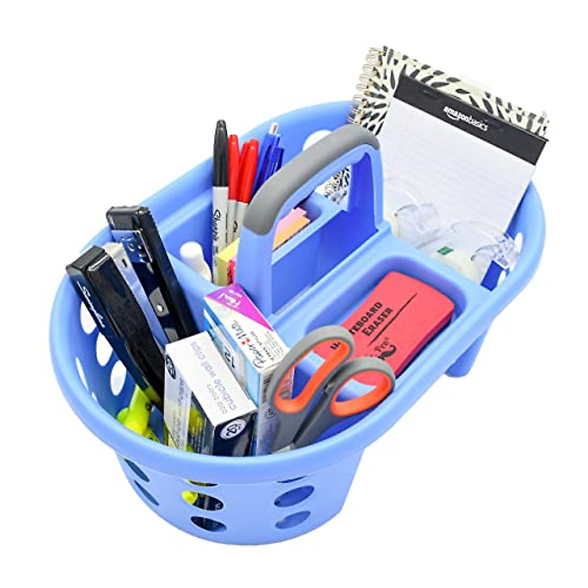 SIMPLYKLEEN 2-Pack Plastic Shower Caddy Bathroom Storage Organizer, Craft Organizer, School Supplies, Teacher Organizer with handle Periwinkle Made in the USA