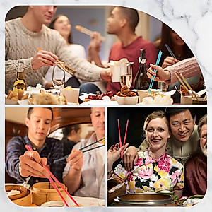 Chopsticks,LIANGKEN 5 Pairs Dishwasher Safe Fiberglass Chopsticks Set,9.5 Inch Reusable Japanese Chinese Chopsticks , Non-Slip, Easy to Use (colorful ) (9.5 inch, colorful)