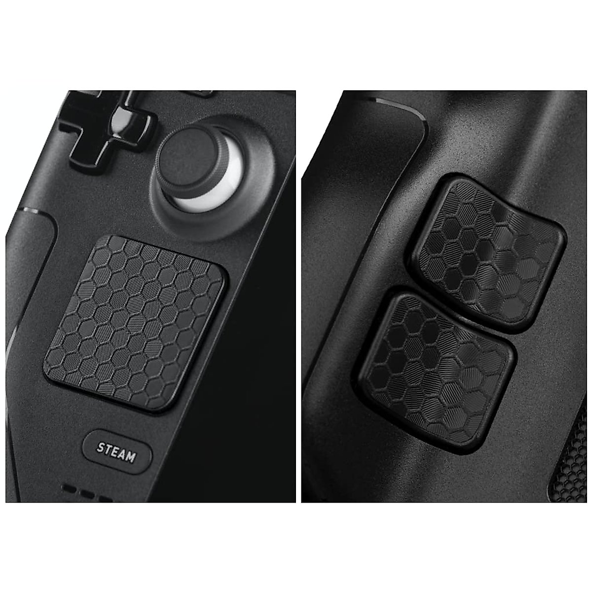TouchProtect Front & Back Set for Steam Deck - Front trackpads and back button TouchProtect included. (Hex Black)