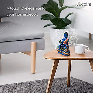 Juccini Handmade 5" Buddha Statues for Home Decor, Small Buddha Meditation Statue for Indoors Outdoor Office & Home Decoration, Hand Painted in Nepal (Medicine Buddha)