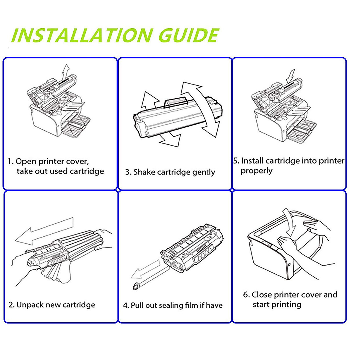 Toner Cartridge 308A Q2670A (1BK) | 309A Q2671A Q2672A Q2673A (1C+1Y+1M) Compatible with HP Color Laserjet 3500 3500N 3550 3550N 3700 3700N 3700DN 3700DTN Printer-4-colors