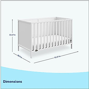 Graco Theo Convertible Crib (White) – Converts from Baby Crib to Toddler Bed and Daybed, Fits Standard Full-Size Crib Mattress, Adjustable Mattress Support Base