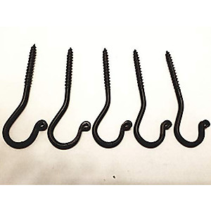 5 Pack Wrought Iron Ceiling Hook Screw Country Primitive Décor Hardware