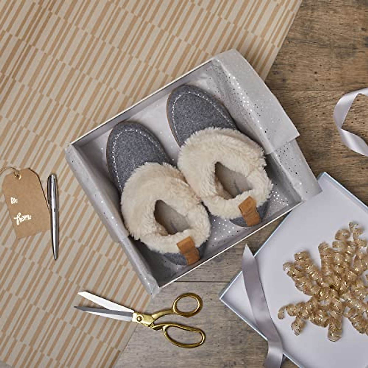 Dearfoams Alpine Women's Moritz Bootie Slipper, Grey, X-Large