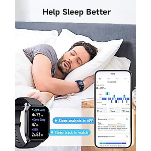 TOOBUR Smart Watch for Men Women, Answer/Make Calls, Alexa Built-in, Fitness Tracker, Heart Rate/Sleep Tracker/100 Sports/IP68 Waterproof, Smartwatch Compatible Android iOS