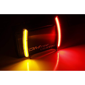 iJDMTOY Smoked Lens Amber/Red Full LED Side Marker Light Kit Compatible With 2002-2008 Gen1 MINI Cooper R50 R52 R53, Powered by Total 120-SMD LED, Replace OEM Sidemarker Lamps