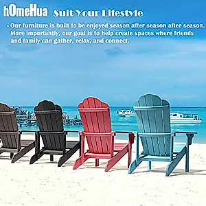 Adirondack Chair Weather Resistant , Hard Plastic Adirondack Chair with Cup Holder, Comfortable Easy to Assemble and Maintain, Outdoor Chair for Patio, Backyard Deck, Fire Pit & Lawn Porch - Lake Blue