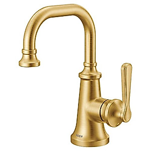 Moen S44101BG Colinet One-Handle Single Hole Traditional Bathroom Sink Faucet, Brushed Gold