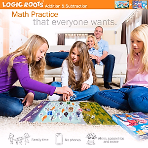 Logic Roots Addition and Subtraction Games - Pack of 2, Ocean Raiders and Cloud Hoppers, Math Board Games & STEM Toys for 6-8 Year Olds, Educational Gift for Kids, Homeschoolers, Kindergarten and Up
