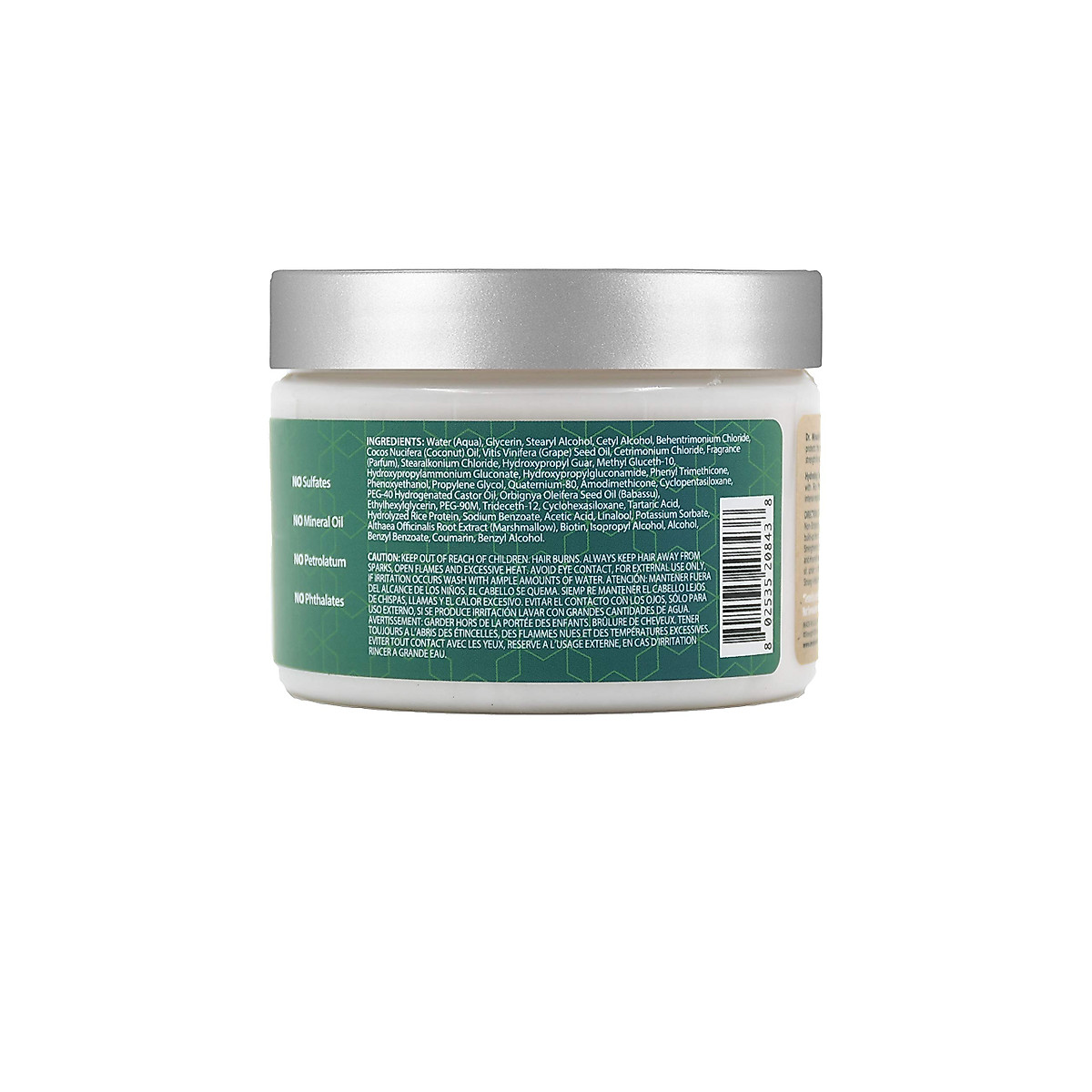 Dr. Miracle's Strong & Healthy Hydrating & Strengthening Deep Conditioner. Contains Coconut Oil to provide intense moisture and repair damaged hair.