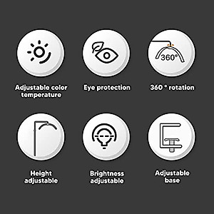 Jiawu Eyelash Led Floor Light, Half Moon Lamp for Lash Extension, 20W Led Moon Light Lighting for Beauty, Skincare, Lashes, Eyebrows, Filming Content Creation, Adjustable Brightness