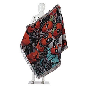 Marvel's Deadpool, "We Are All Here" Woven Tapestry Throw Blanket, 48" x 60", Multi Color