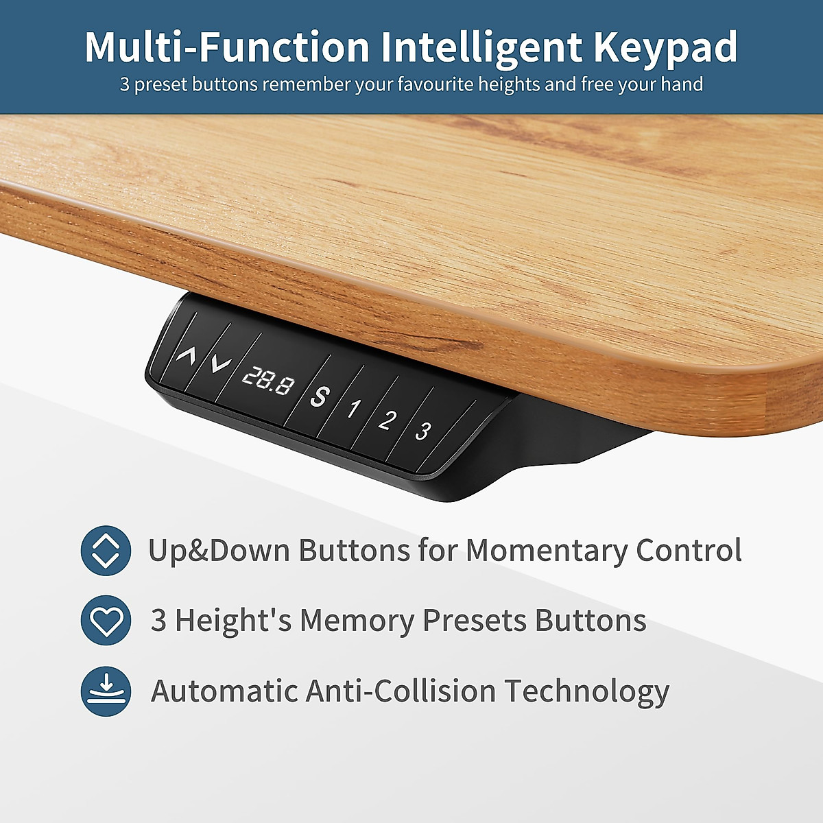 Cubiker Electric Standing Desk, 63 x 24 Inches Height Adjustable with Keyboard Tray, Ergonomic Workstation for Home Office, White Frame/Light Rustic Brown Top