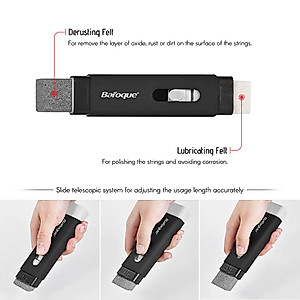 Fast Guitar Strings Cleaner Eraser Rust Remover with Lubricant in Brush String and Fret Care for Cleaning Acoustic Eletric Guitar Bass Ukulele Violin Banjo Mandolin Instrument (Dual Head)