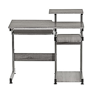 Techni Mobili Complete Computer Workstation Desk, Gray, 37.75" W x 22" D x 35" H
