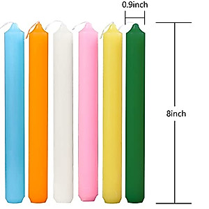 8 inch Taper Candles 4 Pack - Metallic Taper Spiral Candle Taper Candles - Unscented Dripless and Smokeless Home Décor - Dinner, Party, Wedding, Halloween, Churches (8 inch, Yellow)